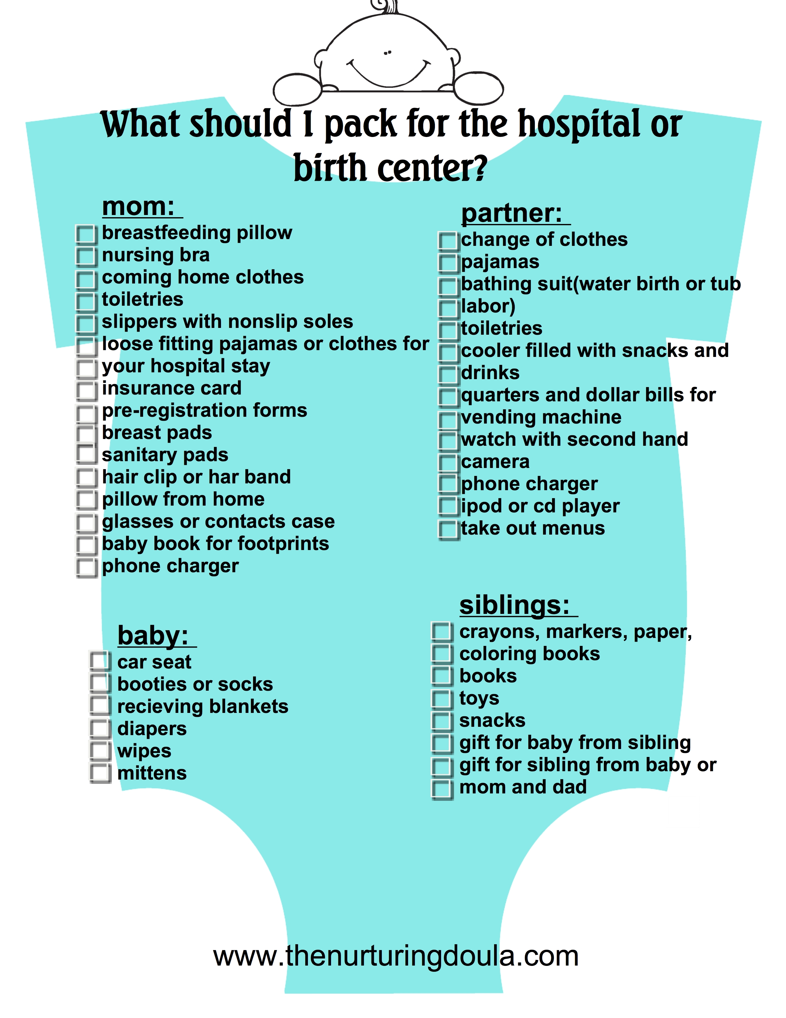 Go bag! For your hospital stay – The Nurturing Doula, LLC